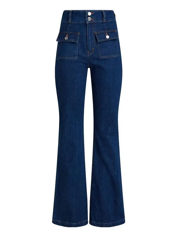 Derek Lam 10 Crosby Barlow High-rise Flared Jeans - Dark Denim