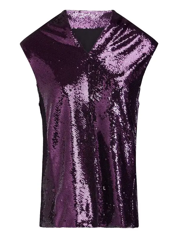 Philosophy Di Lorenzo Serafini Sequined Tulle Top - Purple