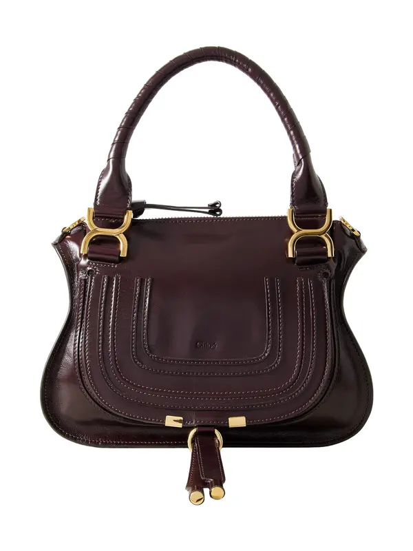 Chloé Marcie Leather Tote - Burgundy