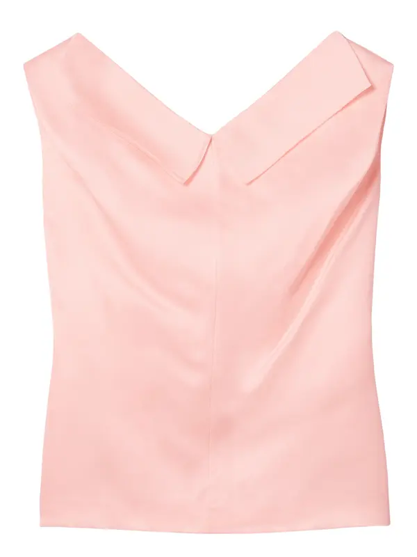 Khaite Selly Off-the-shoulder Silk-gazar Top - Pink