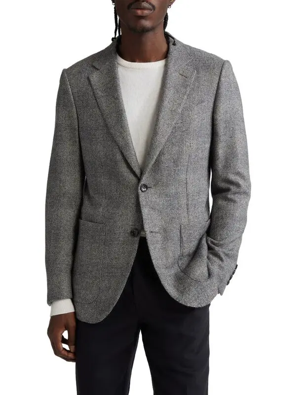 Zegna Textured Cashmere Sport Coat - Grey