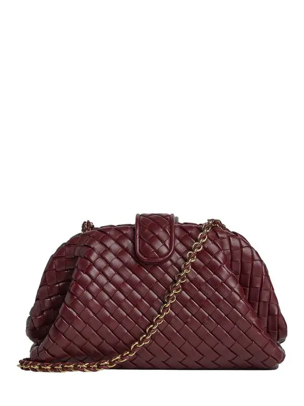 Bottega Veneta Mini Lauren 1980 Intrecciato Leather Clutch - 2250 Barolo-m Brass