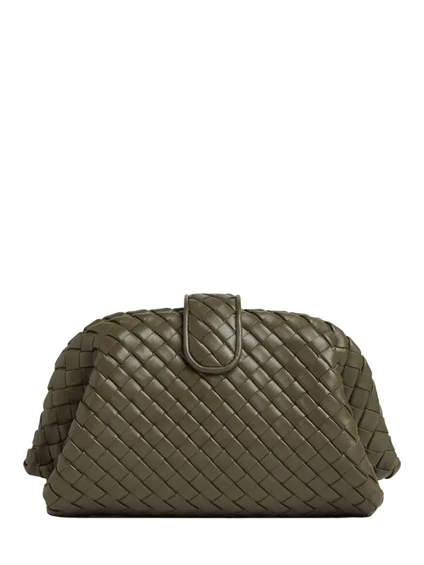 Bottega Veneta Mini Lauren 1980 Intrecciato Leather Clutch - 3230 Cypress-muse Brass