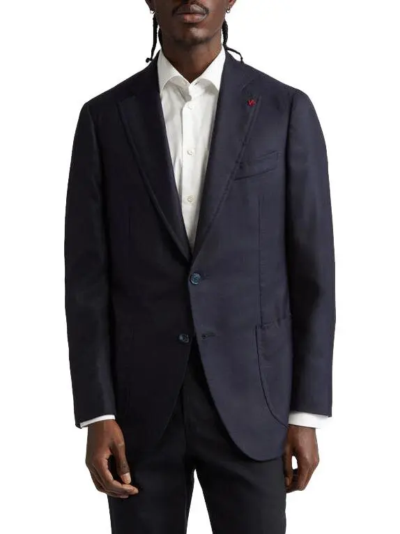 Isaia Domenico Cashmere & Silk Sport Coat - Navy