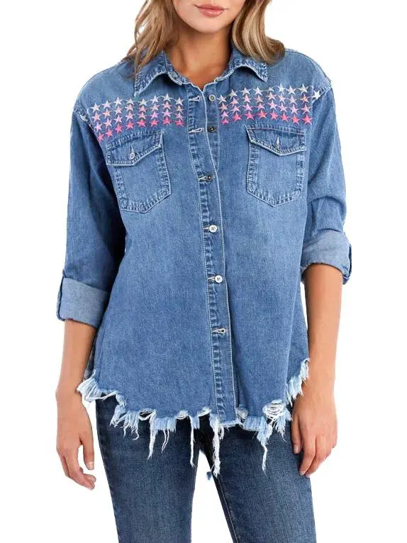 BILLY T Superstar Denim Shirt - Pink Combo