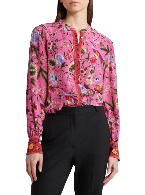 Kobi Halperin Fionna Floral Silk Shirt - Pink Multi