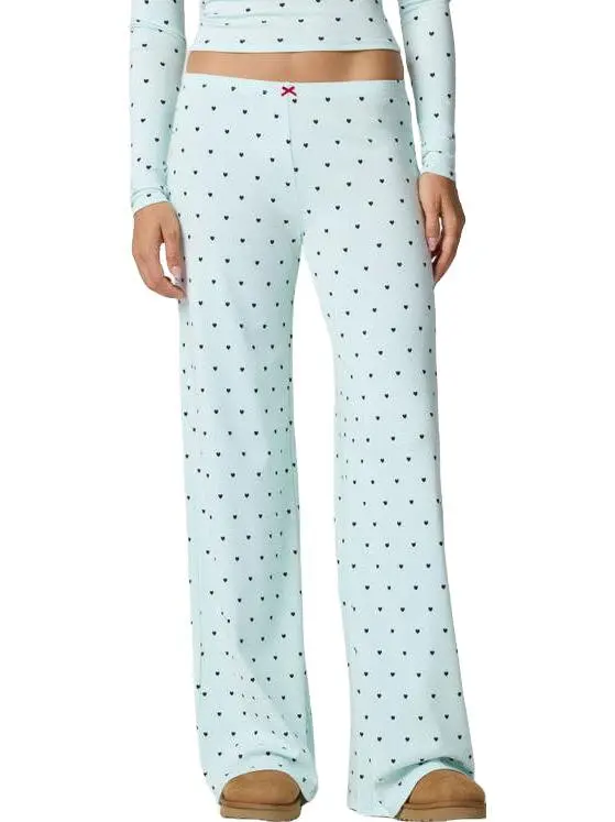 FLORENCE BY MILLS Rib Print Pants - Blue/teal Polka Dots