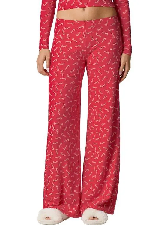 FLORENCE BY MILLS Rib Print Pants - Scarlet Candy Cane