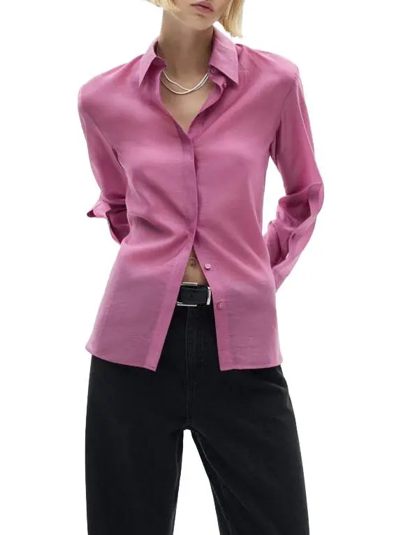 Mango Satin Shirt - Pink