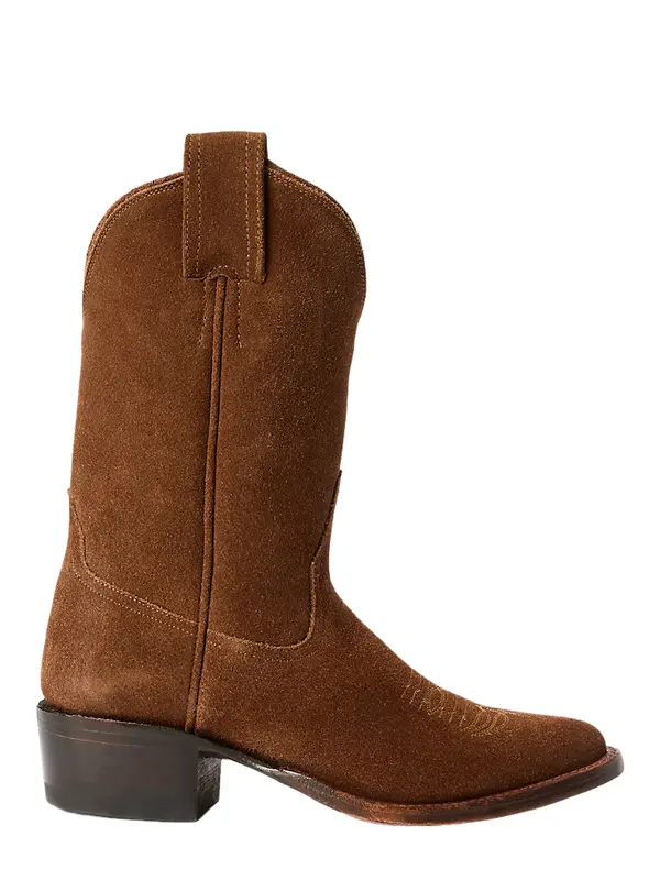 Ralph Lauren Plainview Roughout Suede Boots - Brown