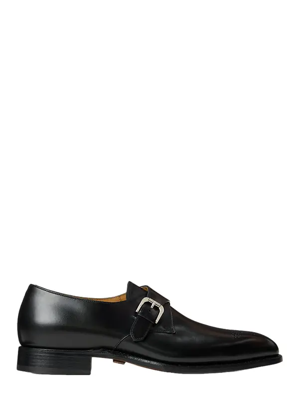 Ralph Lauren Darnell Calfskin Monk-strap Shoe - Black