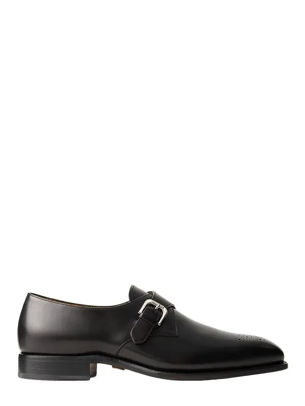 Ralph Lauren Darnell Calfskin Monk-strap Shoe - Black