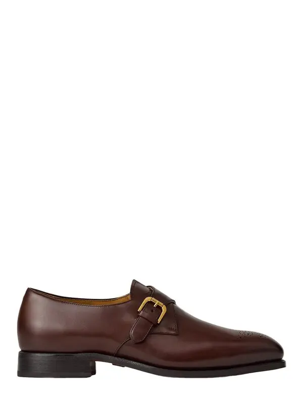 Ralph Lauren Darnell Calfskin Monk-strap Shoe - English Brown