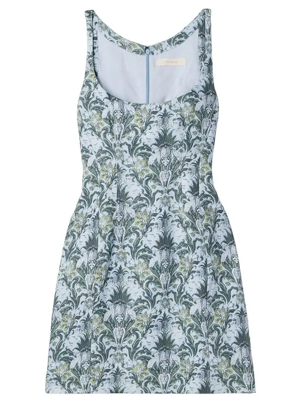 Faithfull The Brand Sanne Floral-print Linen Mini Dress - Blue