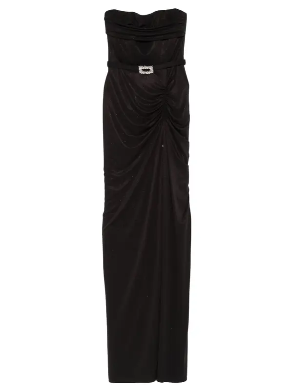 NISSA Corset-style Sleeveless Maxi Dress - Black