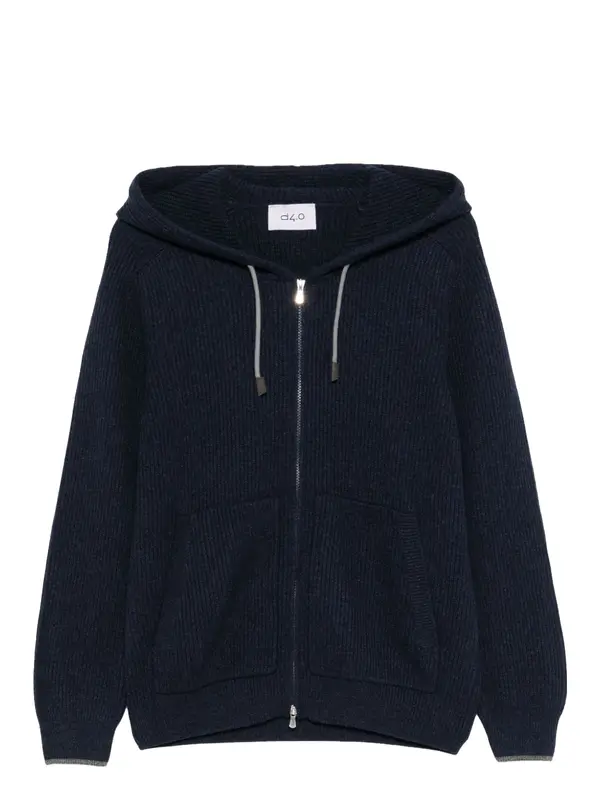 D4.0 Hooded Cardigan - Blue