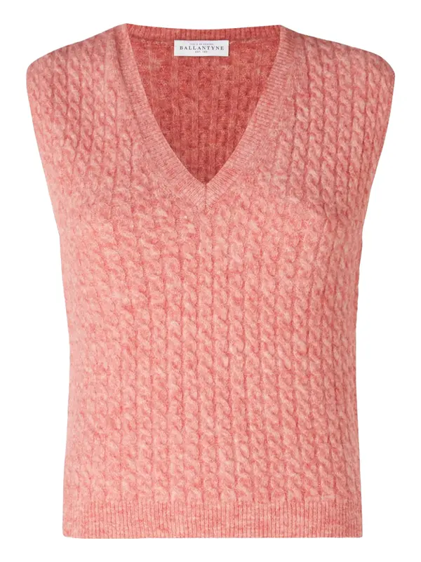 BALLANTYNE Cable-knit Vest - Pink