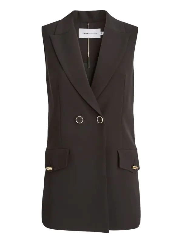 SIMONA CORSELLINI Sleeveless Blazer - Brown
