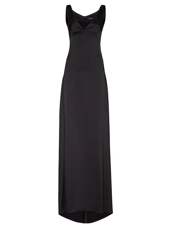Dsquared2 Satin Maxi Dress - Black