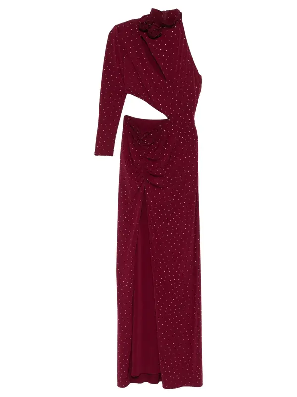 NISSA Rhinestone-embellished Maxi Dress - Red