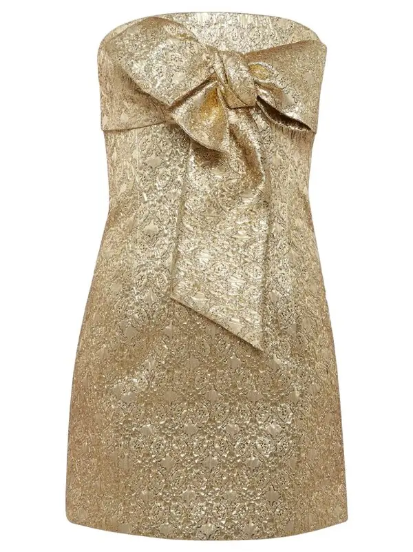 Dsquared2 Fame Bow Mini Dress - Gold