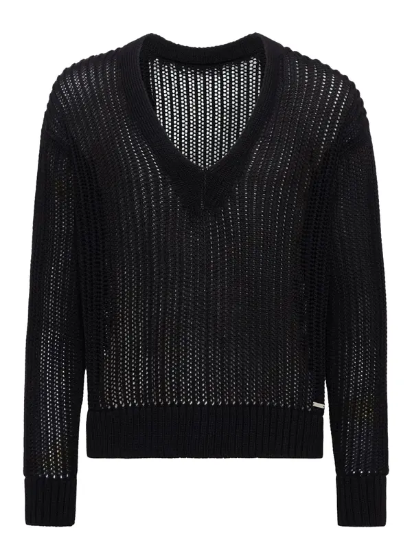 Dsquared2 Open-knit V-neck Jumper - Black