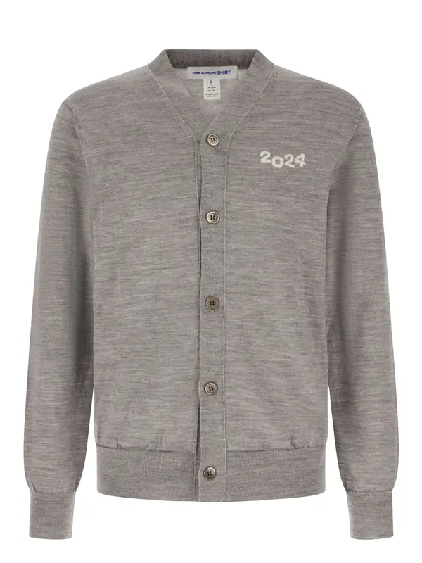 Comme Des Garçons Wool Cardigan - Grey