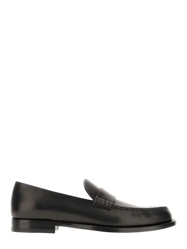 THE ROW Leather Loafers - Black