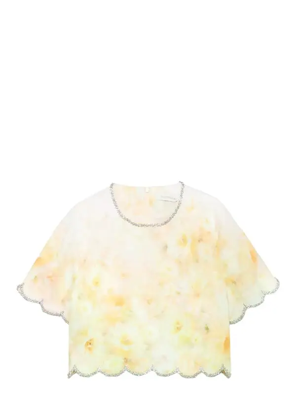 Zimmermann Crush Embellished Top - Yellow