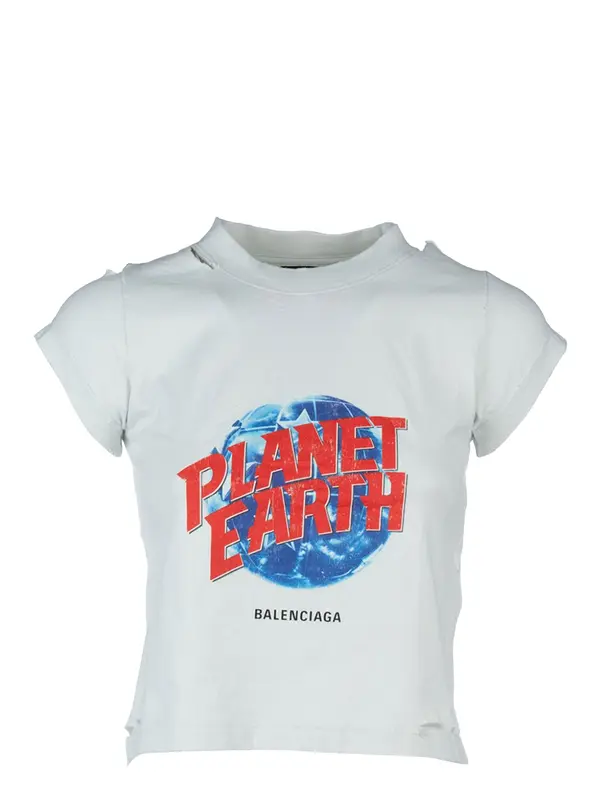 Balenciaga Planet Earth T-shirt - Neutrals