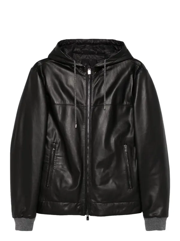 Corneliani Leather Jacket - Black