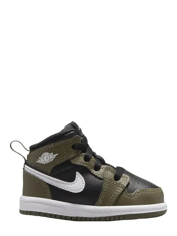 JORDAN 1 Mid Sneakers - Black/medium Olive/white