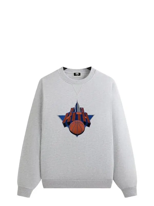 Kith X New York Knicks Empire Vintage Nelson Crewneck Sweatshirt - Light Heather Grey