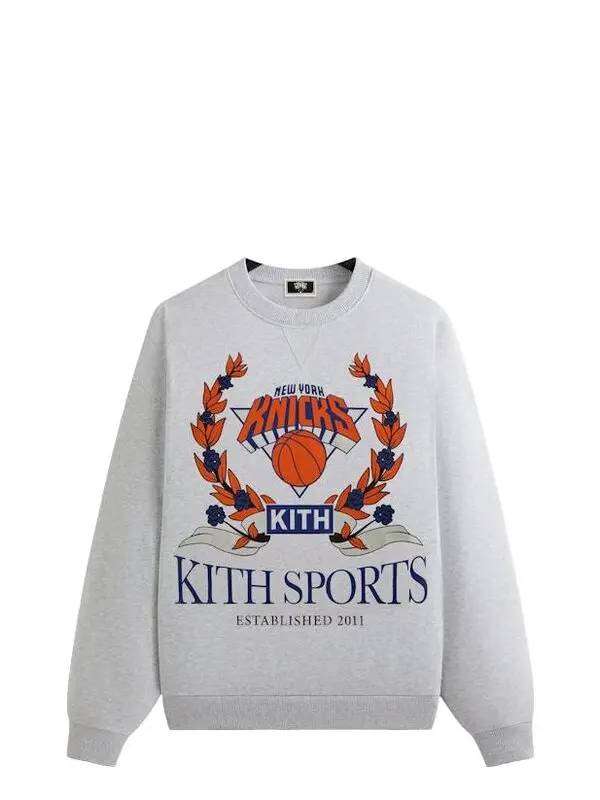 Kith X New York Knicks Laurel Vintage Nelson Crewneck Sweatshirt - Light Heather Grey