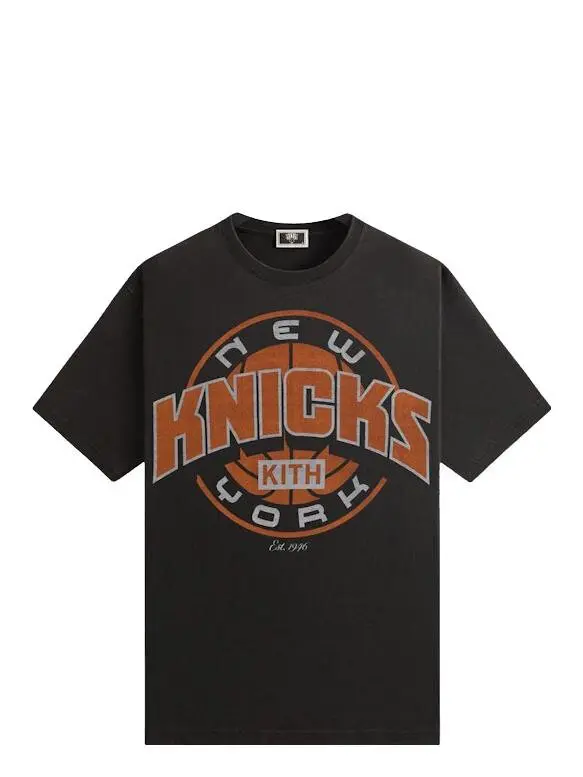 Kith X New York Knicks Showtime Vintage Tee Shirt - Black