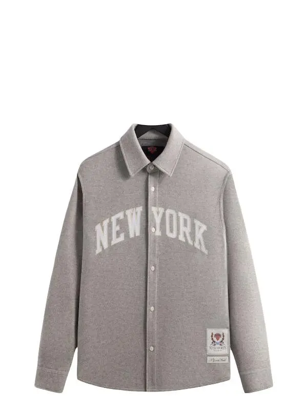 Kith X New York Knicks Felted Jersey Apollo Shirt - Medium Heather Grey