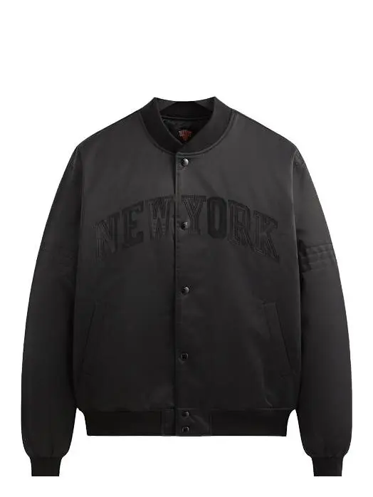 Kith X New York Knicks Ball Satin Bomber Jacket - Black