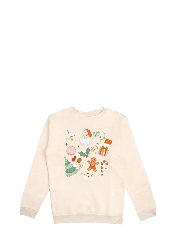 SWEET WINK Christmas Doodle Sweatshirt - Natural