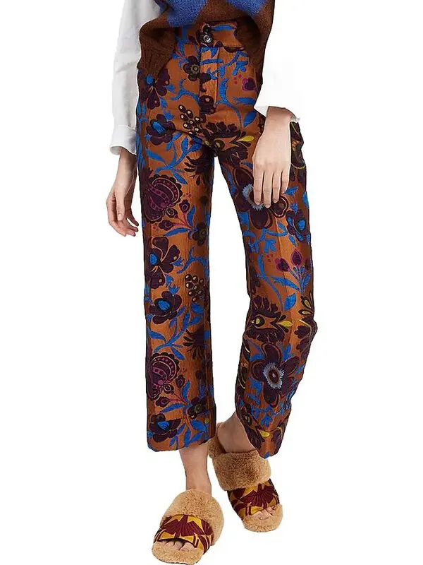 La DoubleJ Hendrix Jacquard Pants - Selva Jacquard Brown