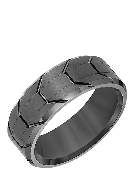 Bloomingdale'S Bevel Edge Tire Tread Texture Band - Gray