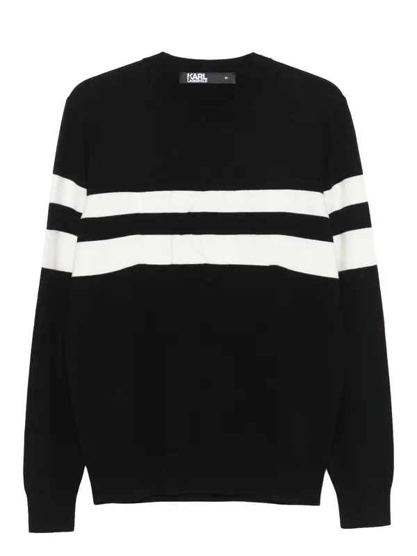 Karl Lagerfeld Monogram Jacquard Sweater - Black
