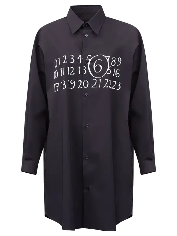 MAISON MARGIELA Numbers Motif Shirt Dress - Black