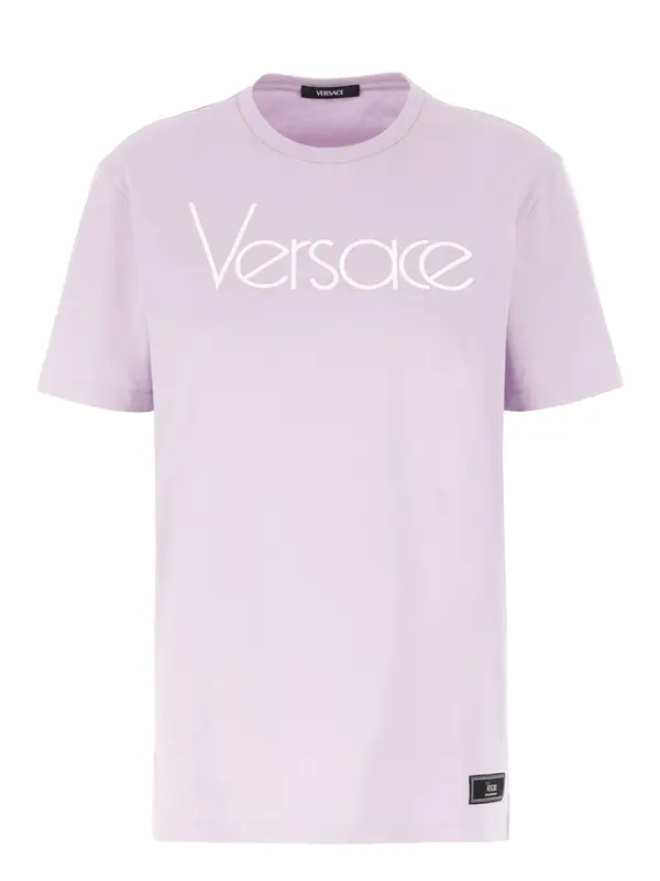 Versace Logo-print Cotton T-shirt - Purple