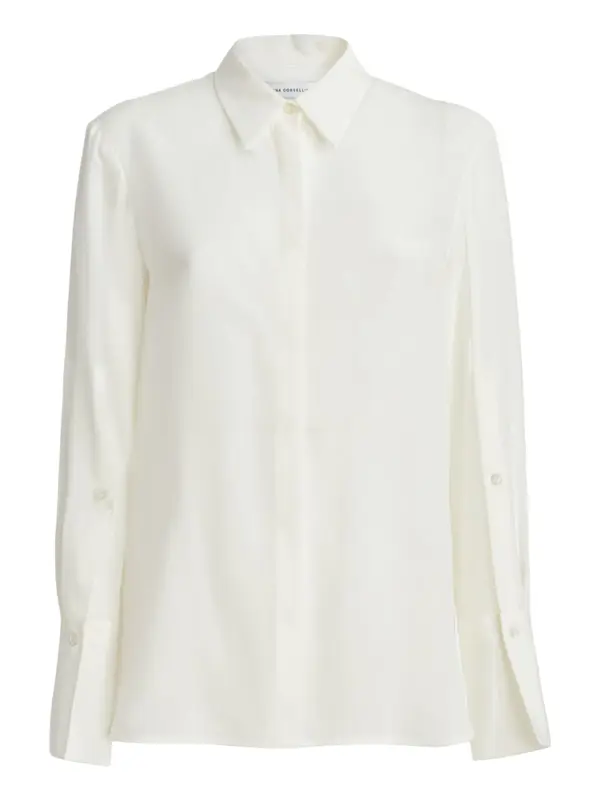 SIMONA CORSELLINI Classic Collar Silk Shirt - White