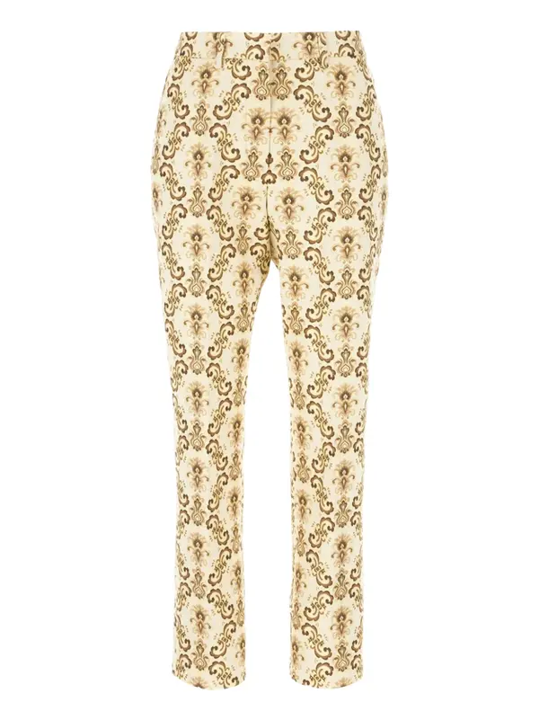 Etro Embroidered Straight Leg Pants - Neutrals