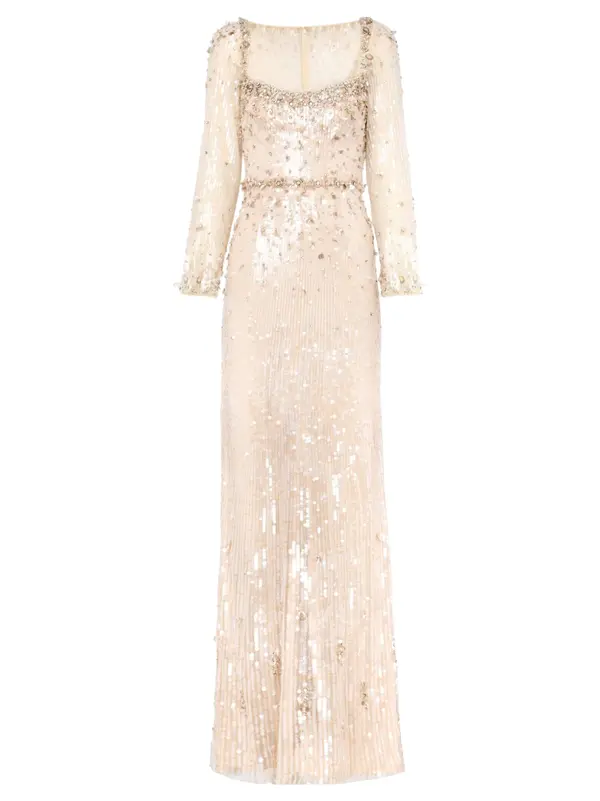 Jenny Packham Kestra Embellished Maxi Dress - Neutrals