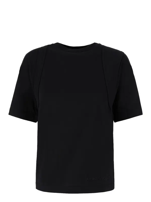 Alexander McQueen Embroidered-logo T-shirt - Black