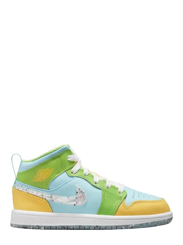 JORDAN 1 Mid Se Sneakers - Glacier Ice/citron Pulse/action Green