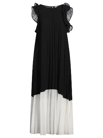 KAOS Pleated Two-tone Maxi Dress - Black