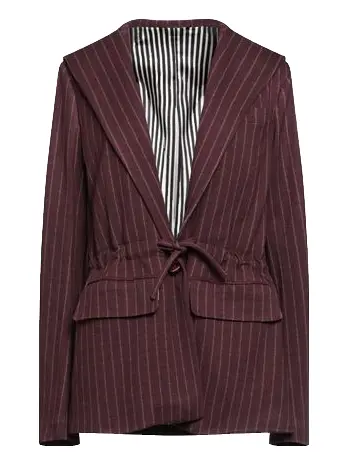 VI TO VI Striped Blazer With Laces - Purple